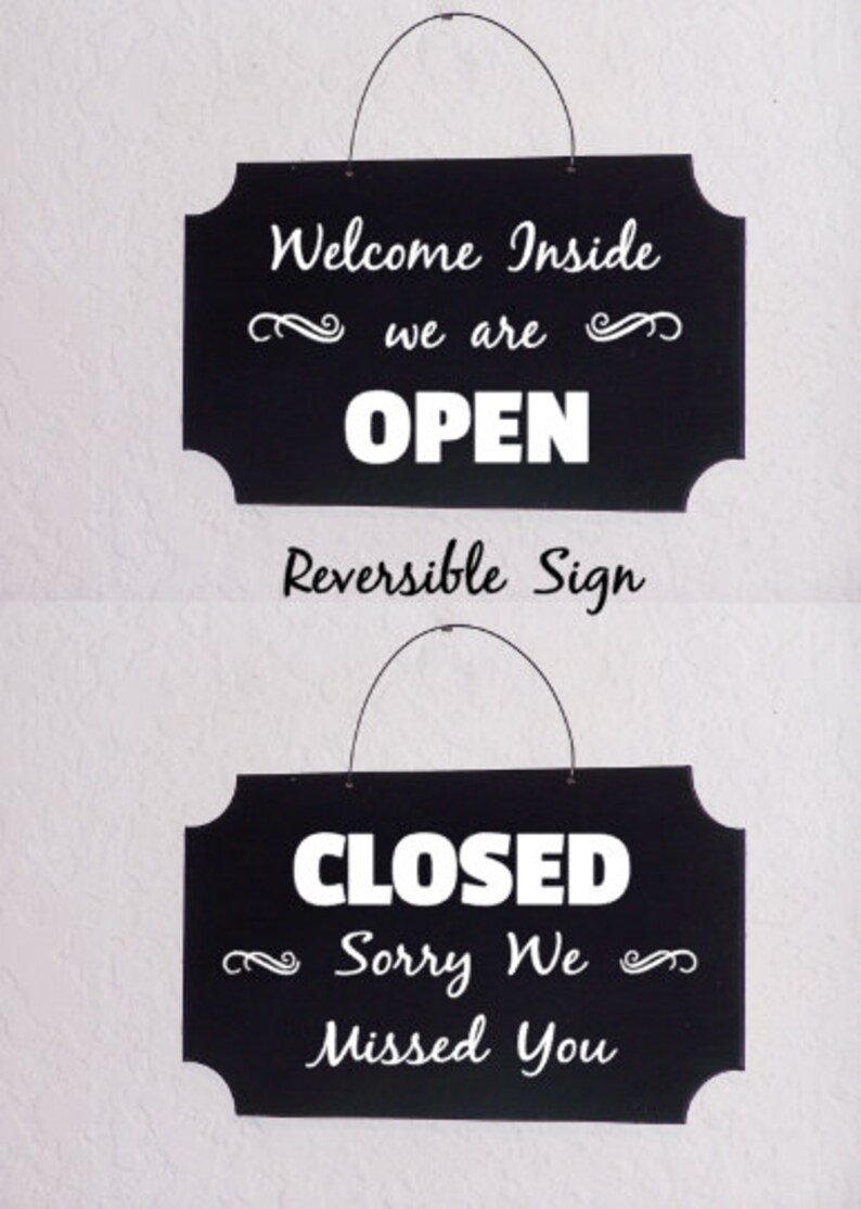 Open Closed Reversible Sign Office Decor Business Plaque - Etsy
