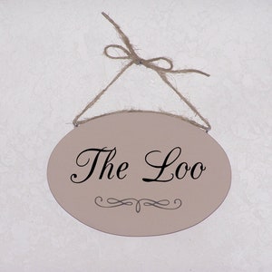 The Loo Plaque, Home Office Decor Wood Sign, French Country Washroom ...