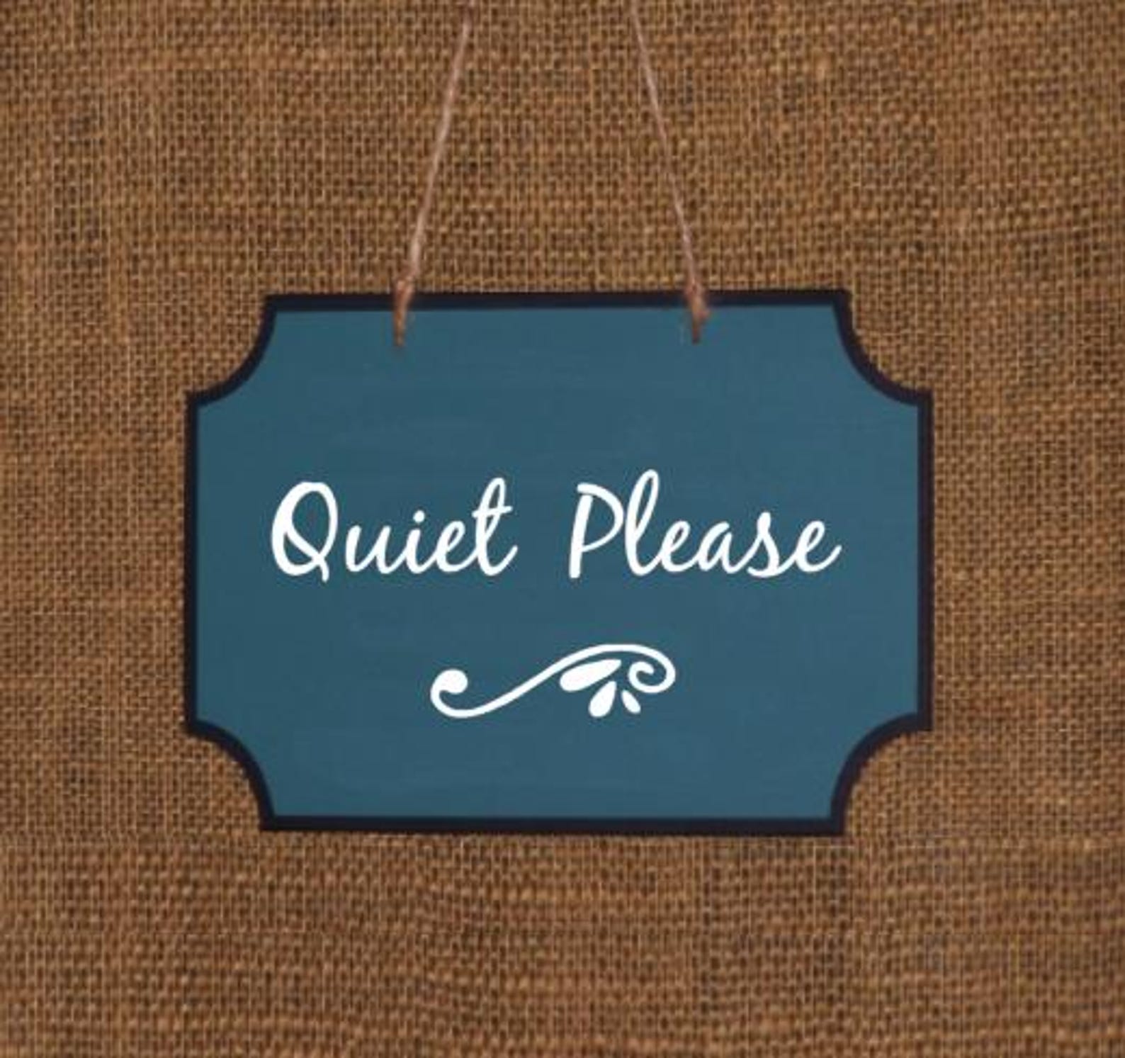 Quiet Please Small Sign, Wall Hanging Plaque, Office or Home Notice ...