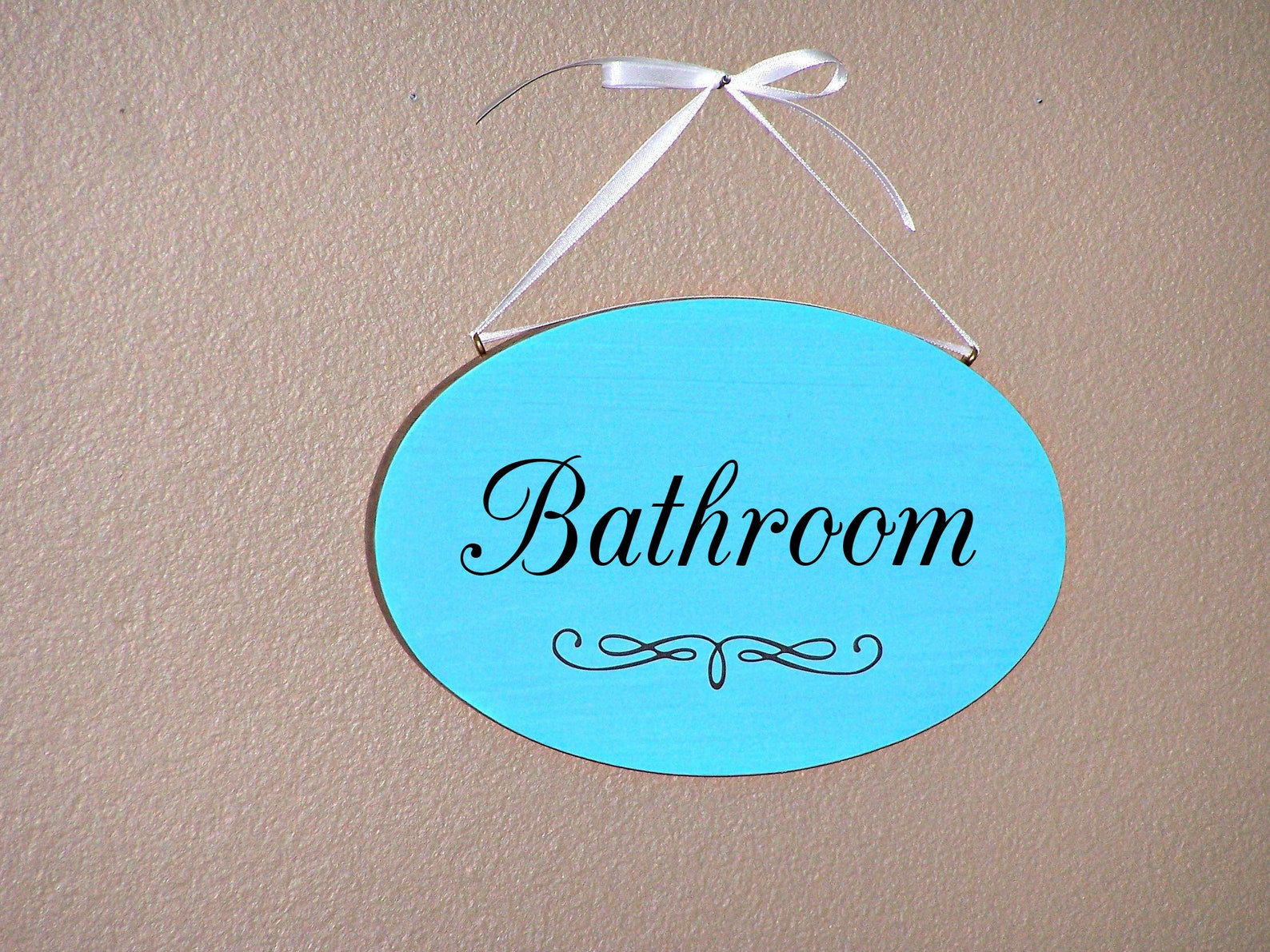 Oval Bathroom Hanging Sign Wood Home Decor Office Wall | Etsy