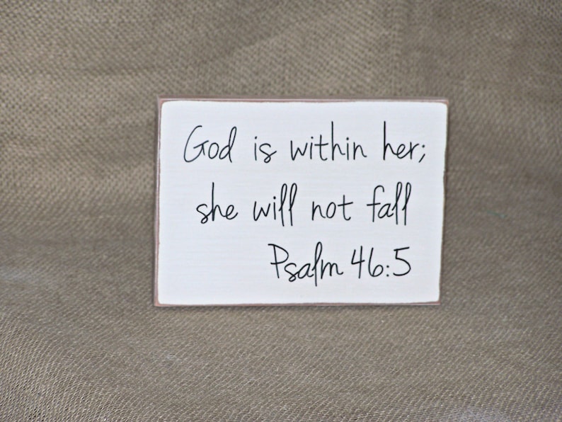 Scripture Quote Bible Verse Psalm 46 5 Plaque Wood Sign | Etsy