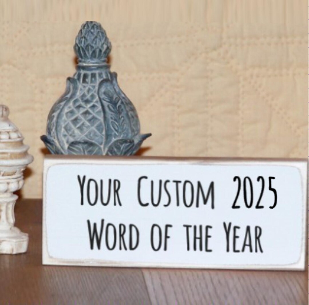 2024 New Year Resolution Word, Small One Word Sign, Choose Your Custom ...