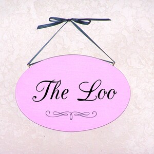 The Loo Plaque, Home Office Decor Wood Sign, French Country Washroom ...