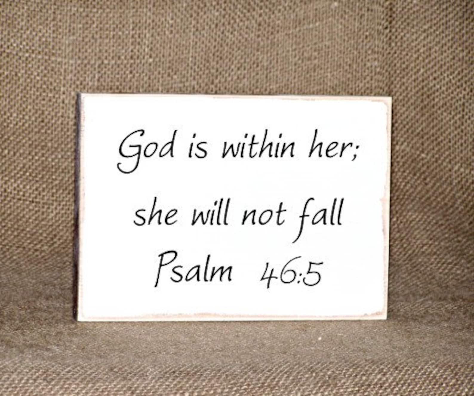 Scripture Quote Bible Verse Psalm 46 5 Plaque Wood Sign - Etsy