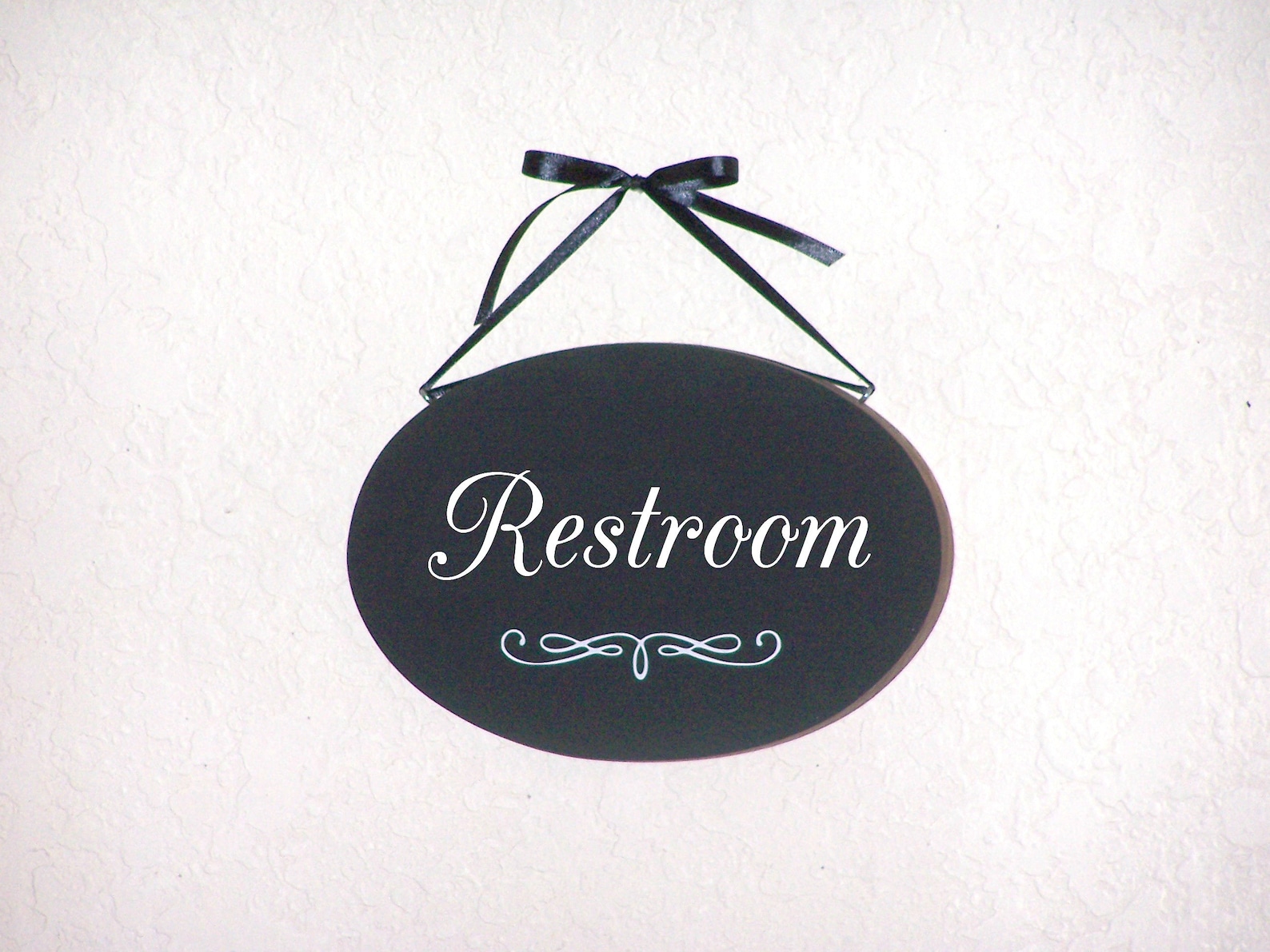 Oval Wall Plaque, Restroom Hanging Sign, Wood Home Decor, Modern ...