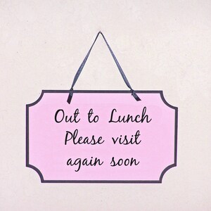 Out to Lunch Notice, Workplace Display Hanging Decor, Message Plaque ...