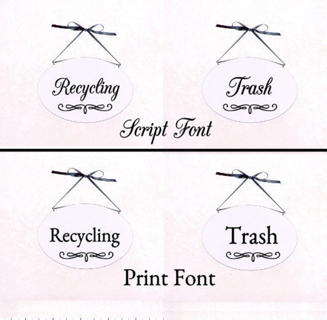 Home or Office Signs Oval Workplace Recycling and Trash Two - Etsy