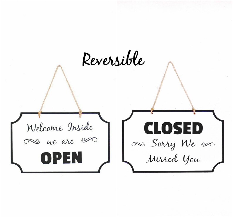 Open Closed Reversible Sign Office Decor Business Plaque - Etsy