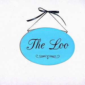 The Loo Plaque, Home Office Decor Wood Sign, French Country Washroom ...