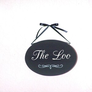 The Loo Plaque, Home Office Decor Wood Sign, French Country Washroom ...