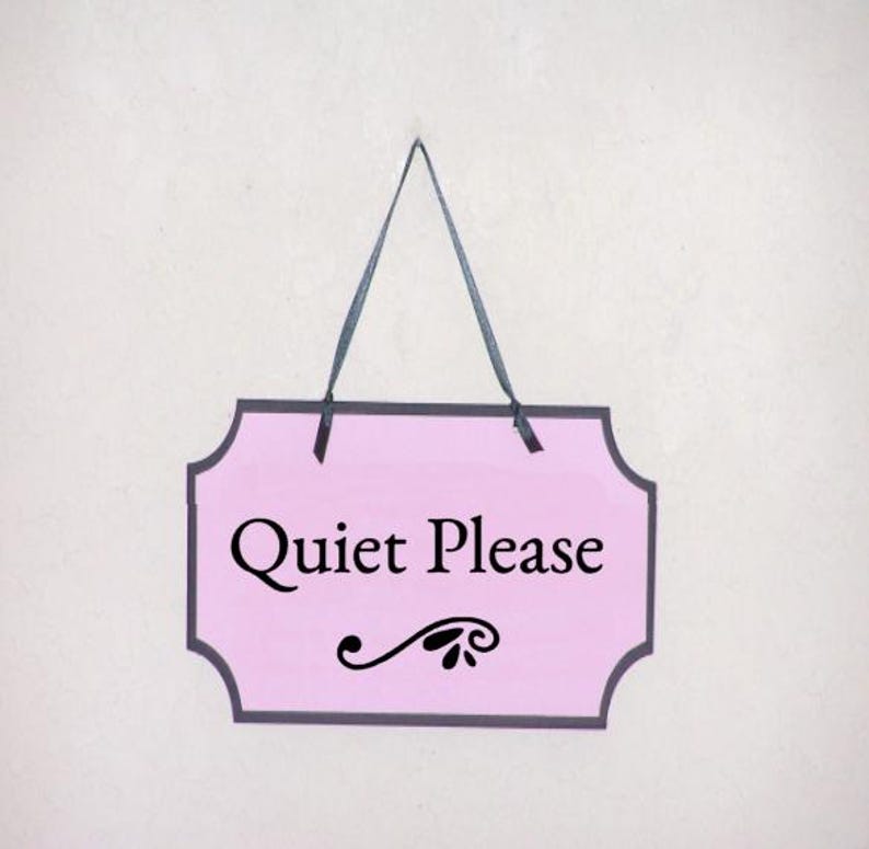 Quiet Please Small Sign, Wall Hanging Plaque, Office or Home Notice ...