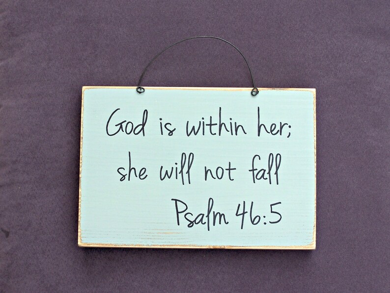 Scripture Quote Bible Verse Psalm 46 5 Plaque Wood Sign | Etsy