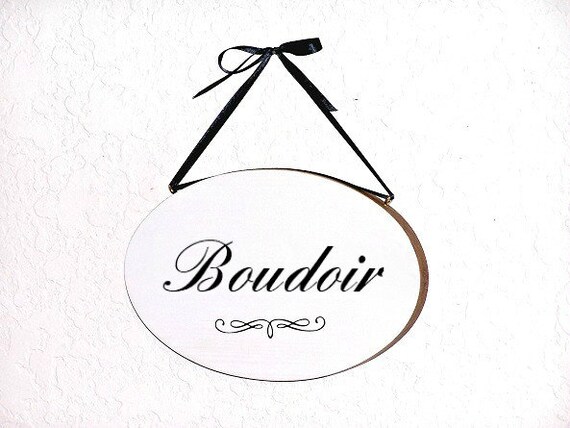 Boudoir Oval Plaque Home Office Decor Wood Sign French | Etsy
