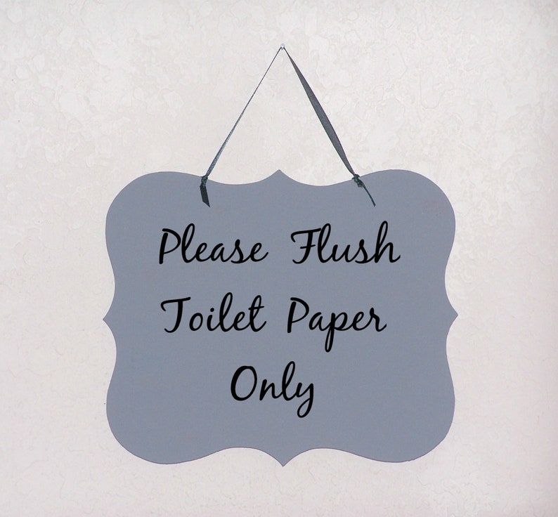 Please Flush Toilet Paper Only Sign Hanging Farmhouse | Etsy