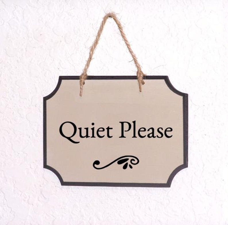 Quiet Please Small Sign, Wall Hanging Plaque, Office or Home Notice ...