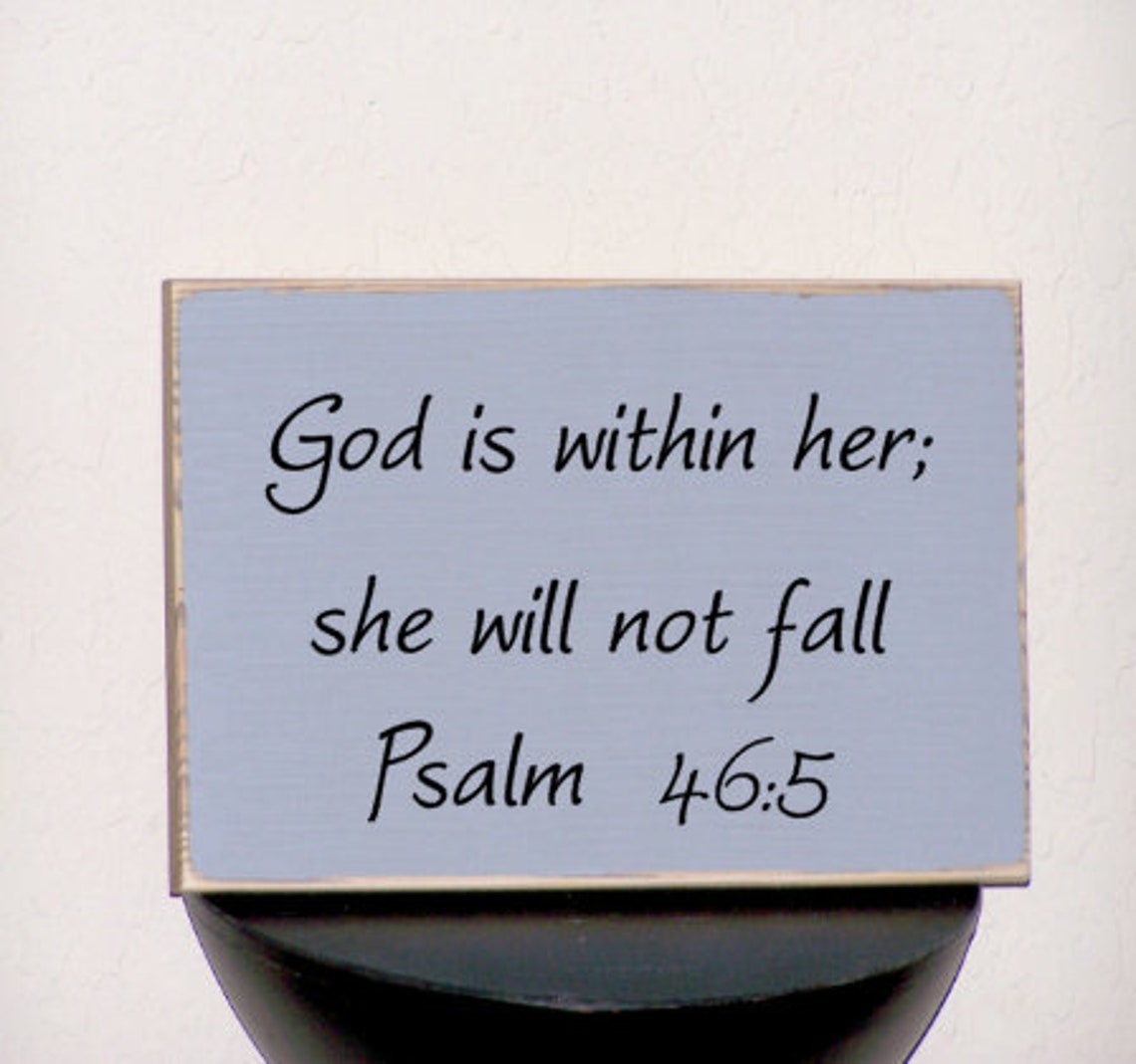 Scripture Quote, Bible Verse, Psalm 46 5 Plaque, Wood Sign Home or ...