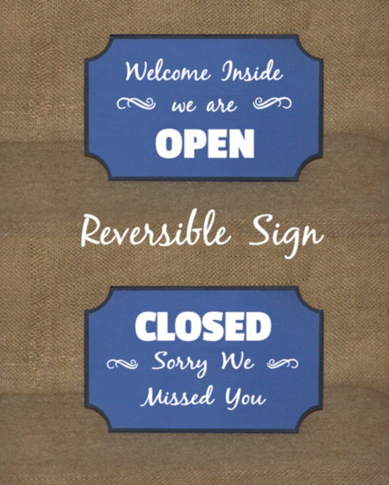Open Closed Reversible Sign Office Decor Business Plaque - Etsy