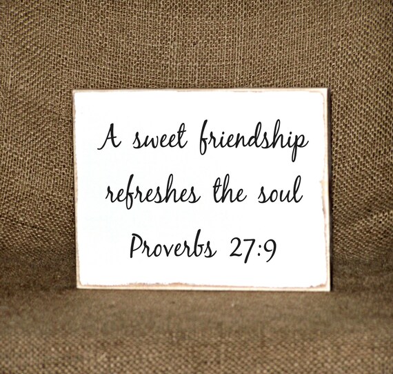 Scripture Quote Proverbs 27 9 Bible Verse Plaque Wood Sign - Etsy