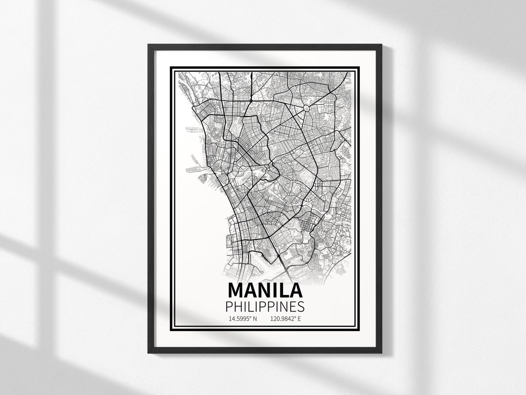 Manila Philippines Map Print, Manila Map Print Poster Canvas, Manila ...