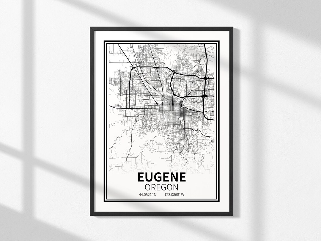 Eugene Oregon Map Print, Eugene Map Print Poster Canvas, Eugene Oregon ...