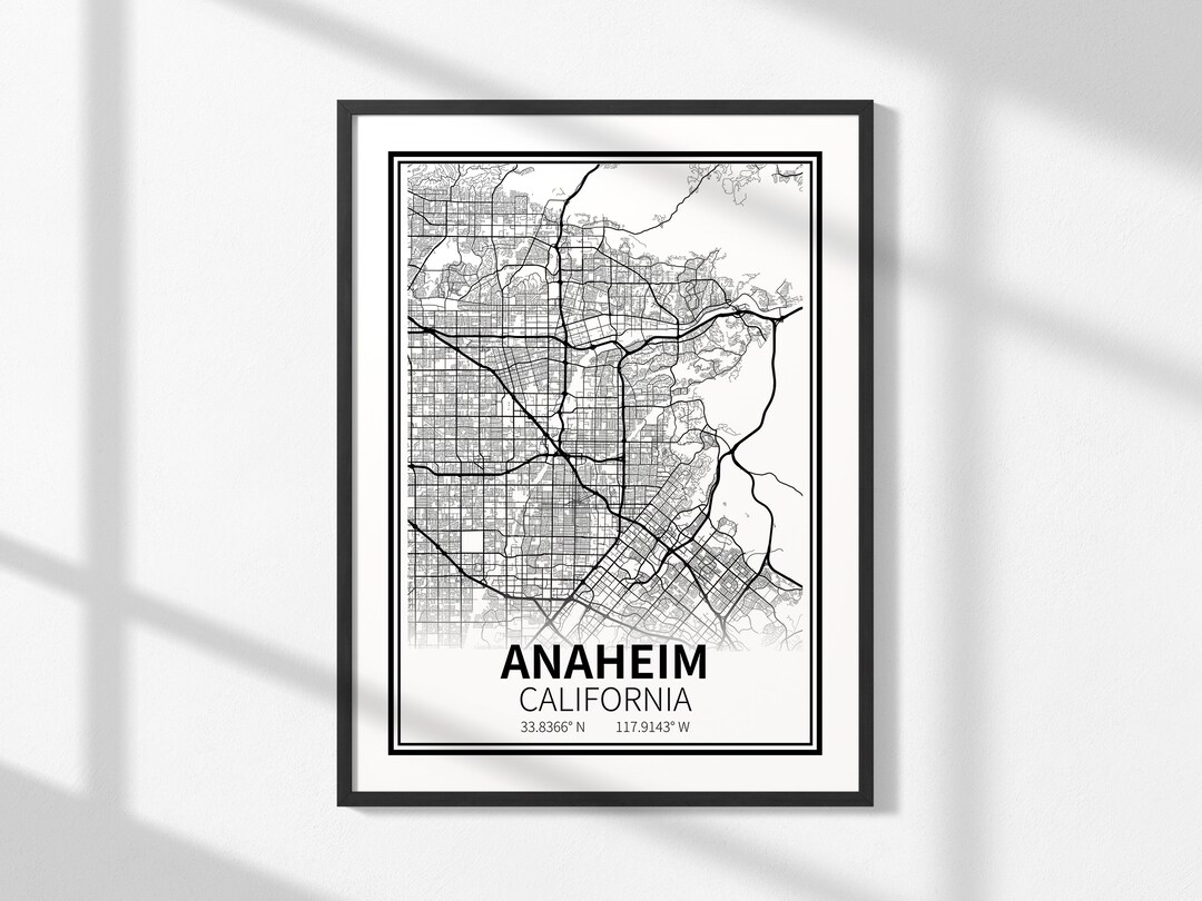 Anaheim California Map Print, Anaheim Map Print Poster Canvas, Map of ...