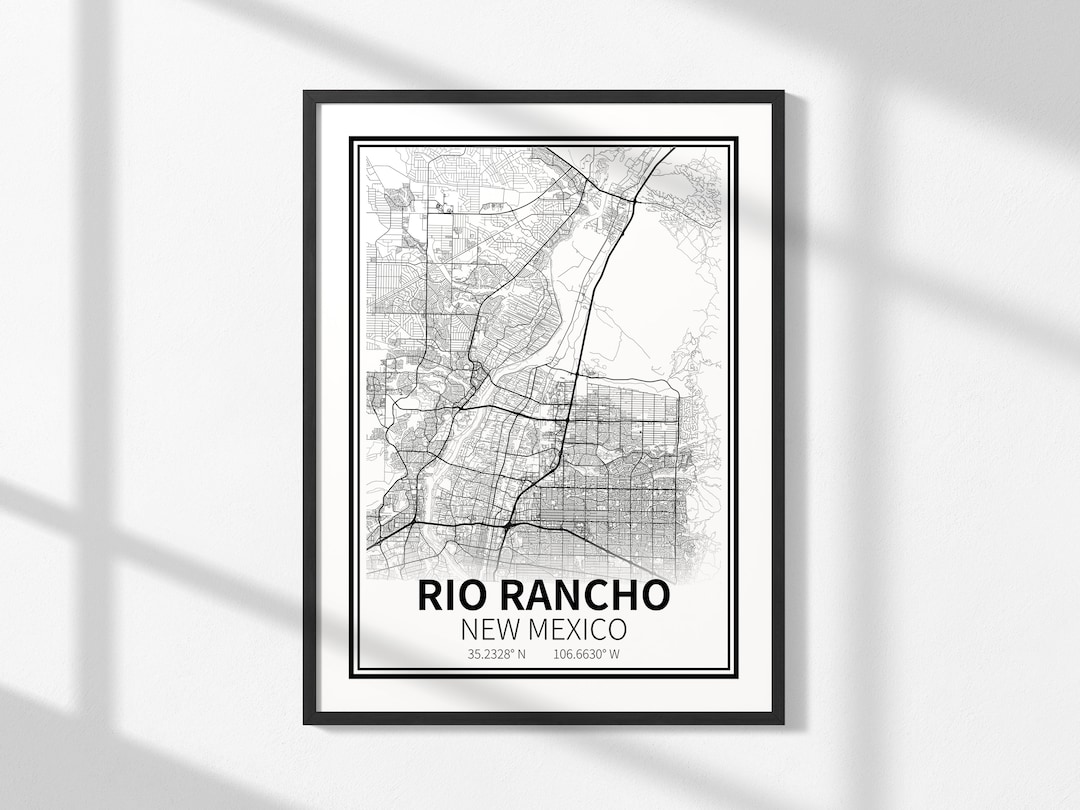 Rio Rancho New Mexico Map Print, Rio Rancho Map Print Poster Canvas ...