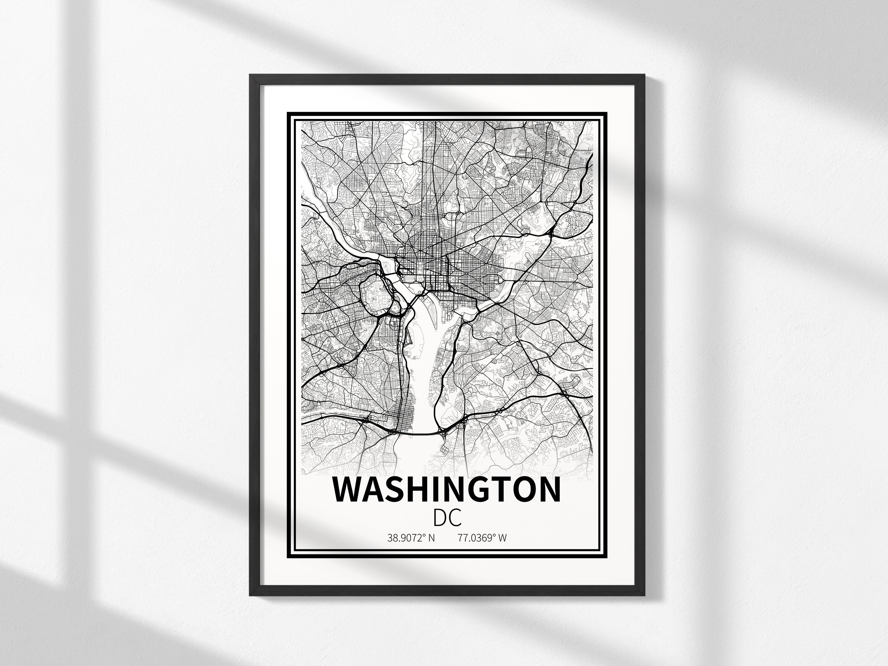 Washington DC Map Print, Washington Map Print Poster Canvas, Washington ...