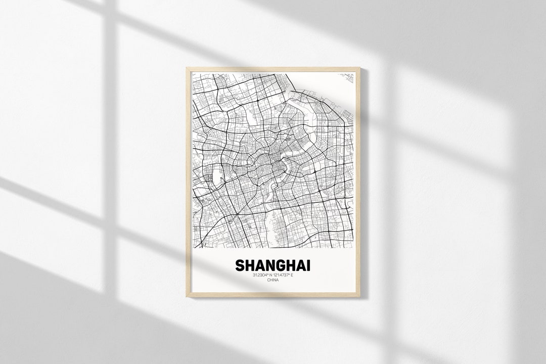 Shanghai China Map Print, Shanghai Map Print Poster Canvas, Map of ...
