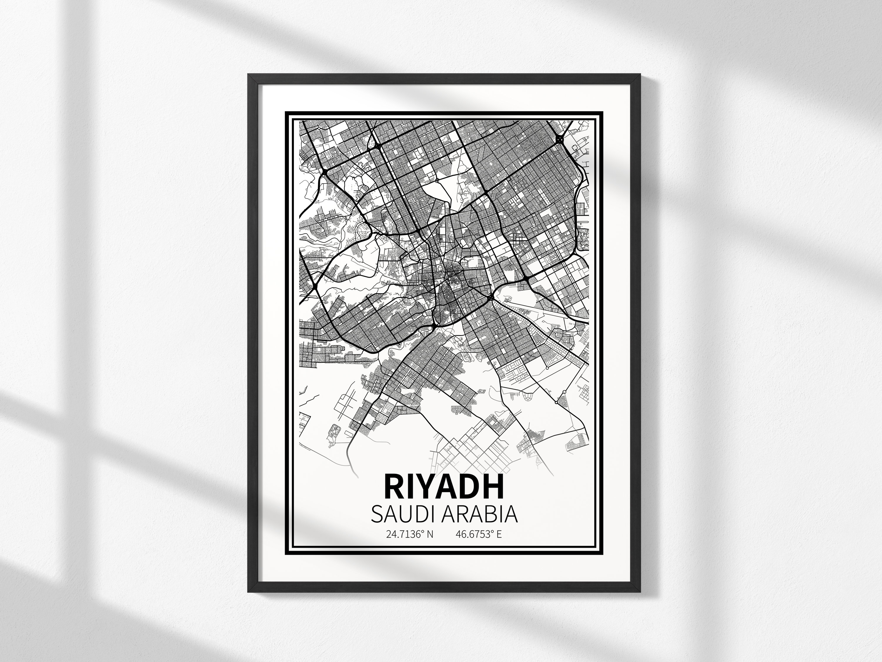 Riyadh Saudi Arabia Map Print, Riyadh Map Print Poster Canvas, Riyadh ...