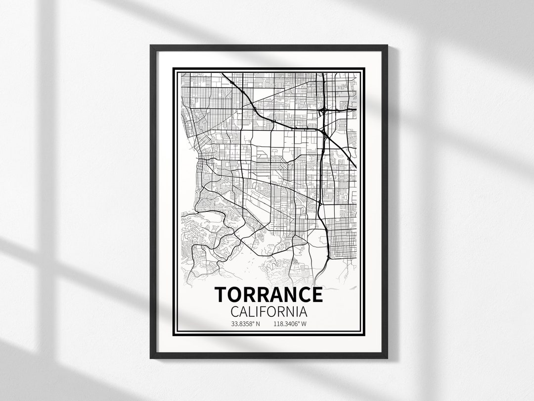 Torrance California Map Print, Torrance Map Print Poster Canvas ...