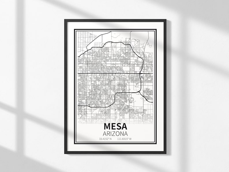 Mesa Arizona Map Print, Mesa Map Print Poster Canvas, Mesa Map Art ...