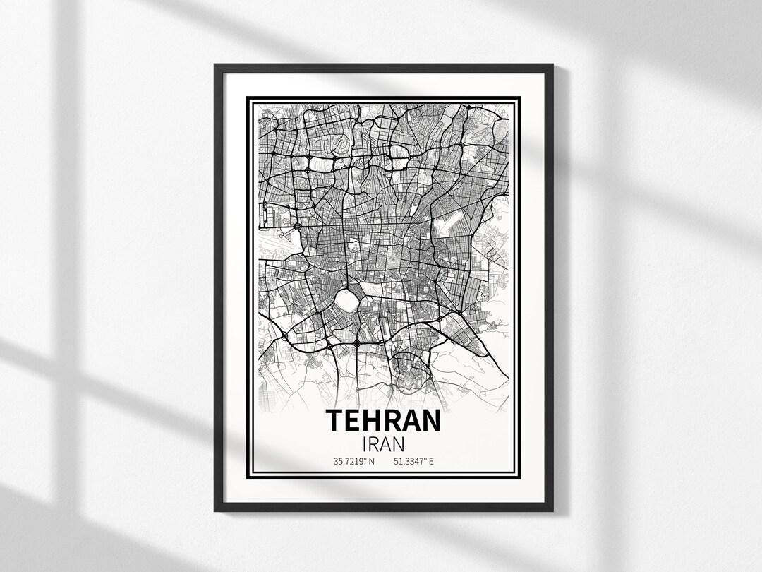 Tehran Iran Map Print, Tehran Map Print Poster Canvas, Tehran Iran City ...