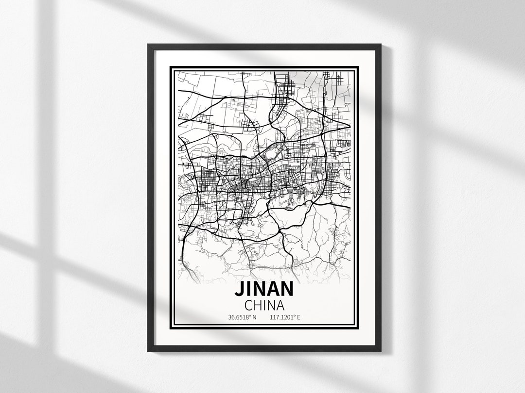 Jinan China Map Print, Jinan Map Print Poster Canvas, Map of Jinan China, Map of Jinan, Jinan ...