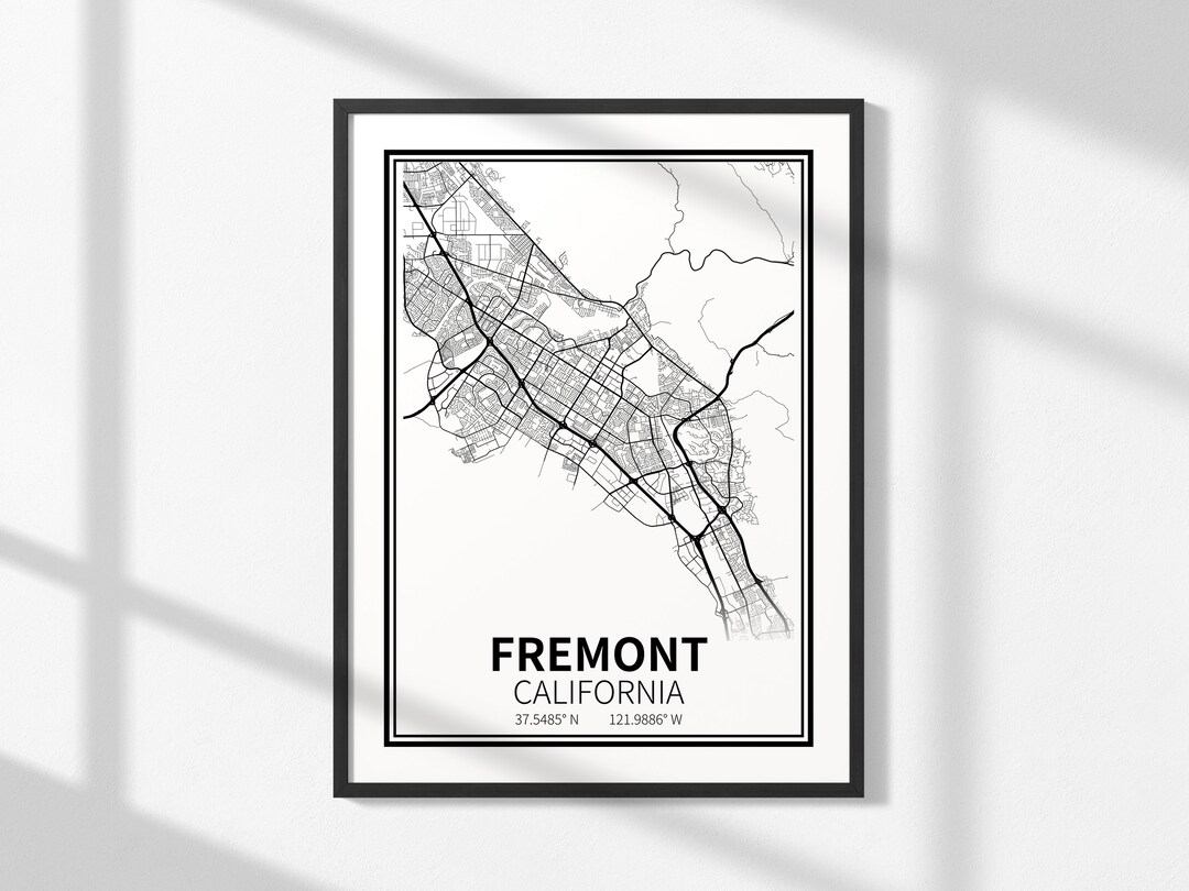 Fremont California Map Print, Fremont Map Print Poster Canvas, Fremont ...