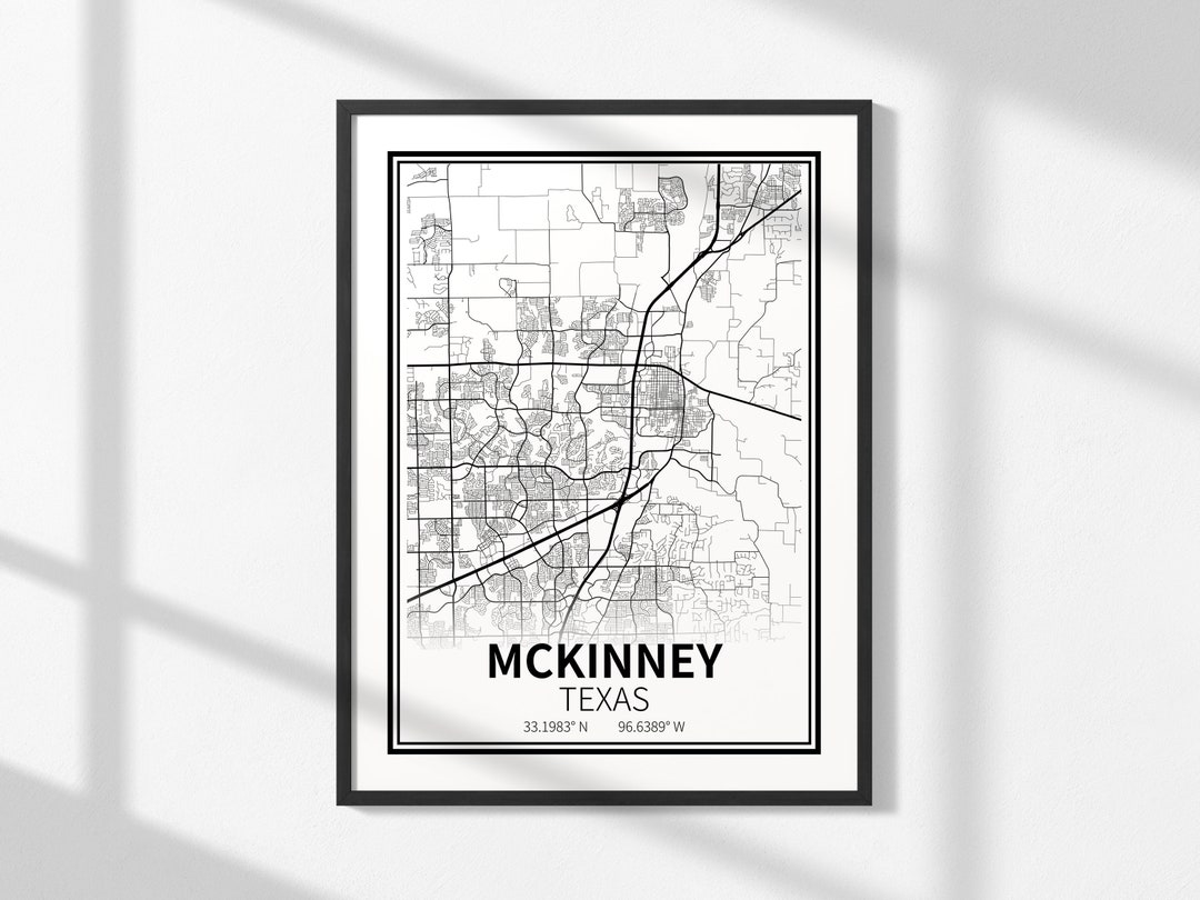 Mckinney Texas Map Print, Mckinney Map Print Poster Canvas, Mckinney ...