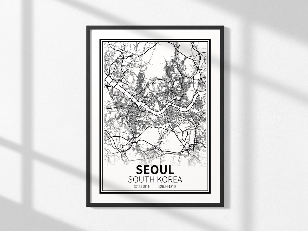 Seoul South Korea Map Print, Seoul Map Print Poster Canvas, Seoul South ...