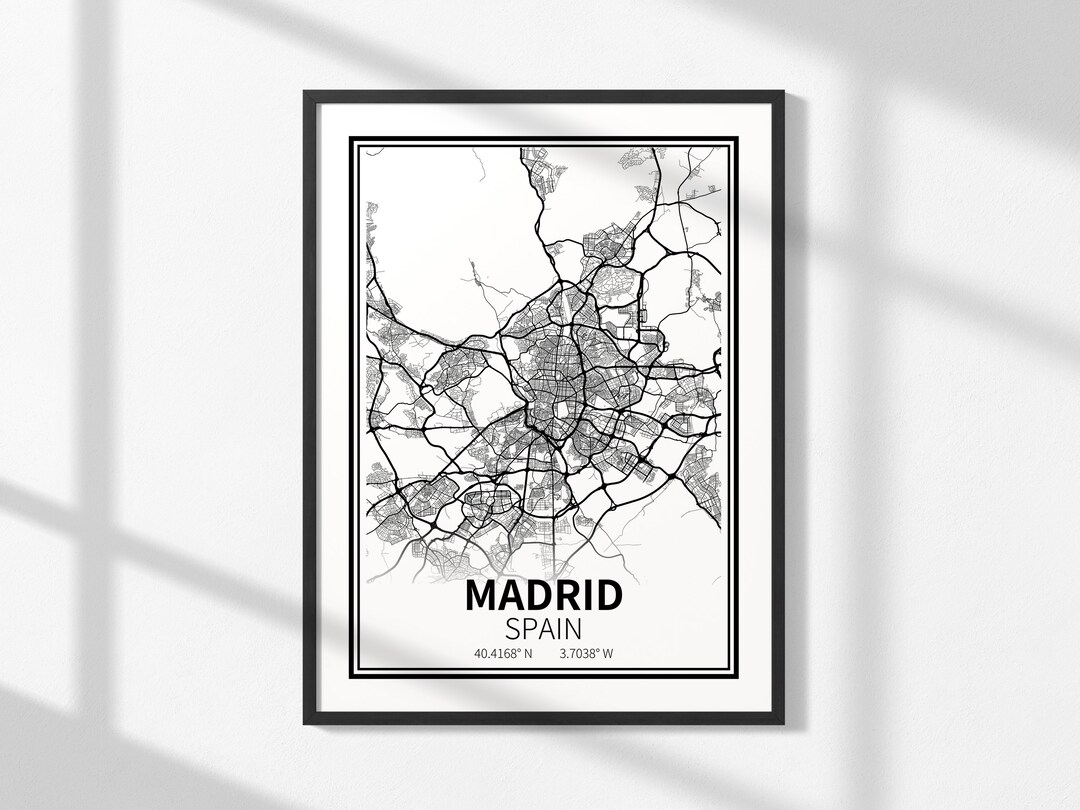 Madrid Spain Map Print, Madrid Map Print Poster Canvas, Map of Madrid ...