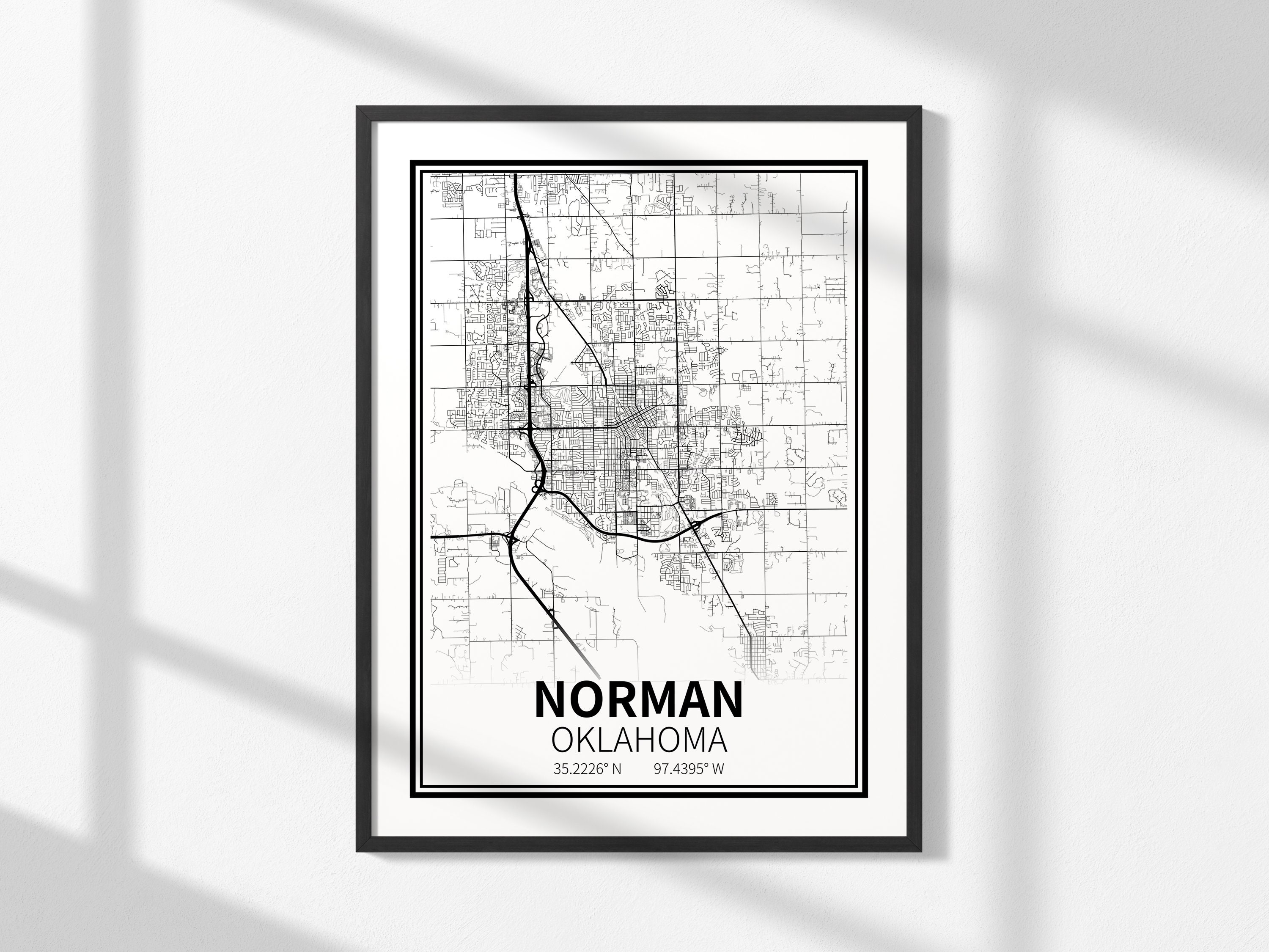 Norman Oklahoma Map Print, Norman Map Print Poster Canvas, Map of ...
