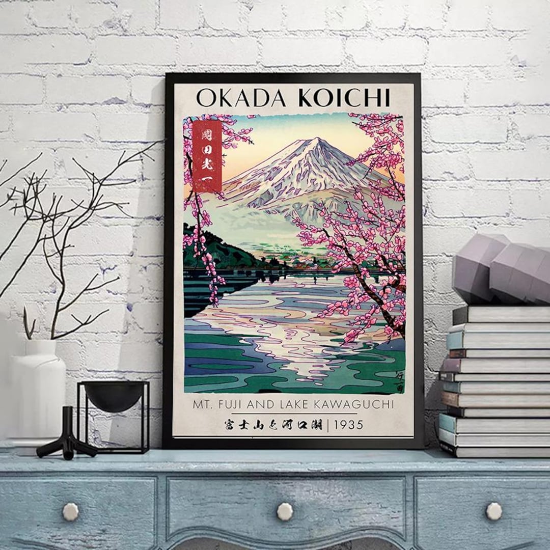 Okada Koichi - Mt. Fuji Lake Kawaguchi-vintage Japan Poster,japanese ...