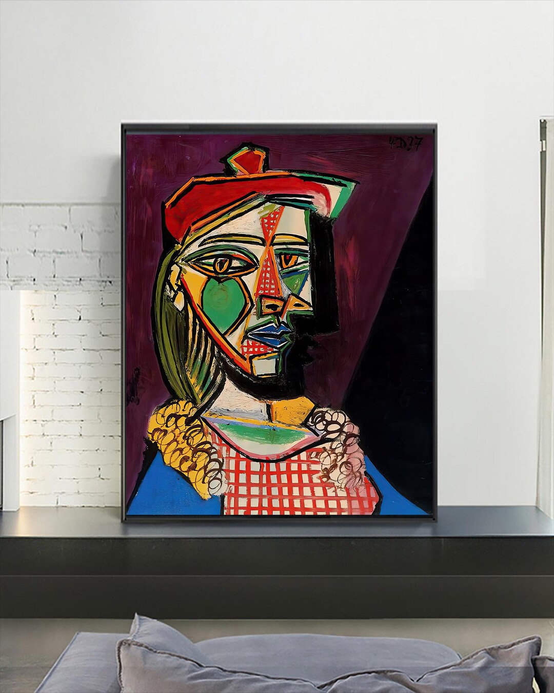 Picasso - Woman in Beret and Checked Dress-vintage Poster,giclee ...