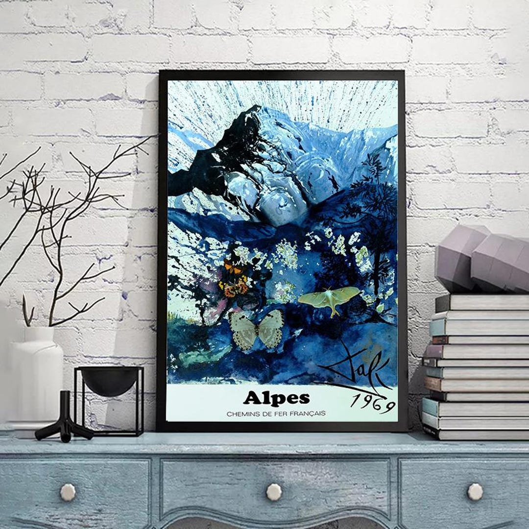 Salvador Dali, French Alps -vintage Travel Poster,vintage Art Wall ...