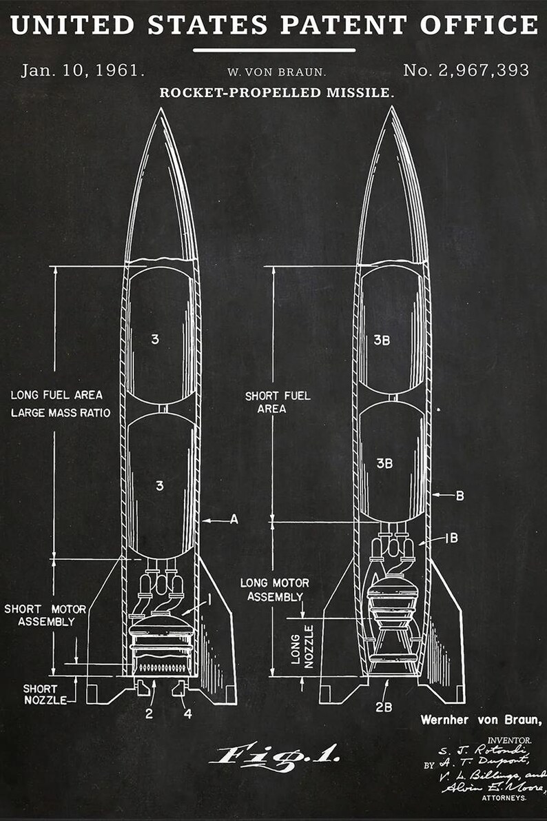 Rocket Propelled Missile-patent Print Art,vintage Golfing Patent Prints ...
