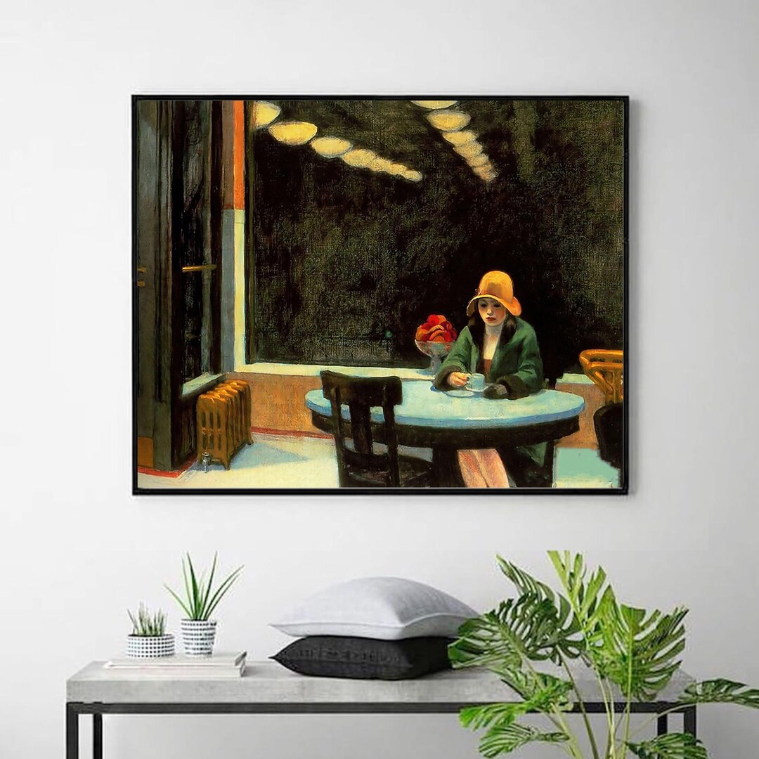 Edward Hopper -automat,vintage Poster,home Decor,canvas Wall Art,giclee ...