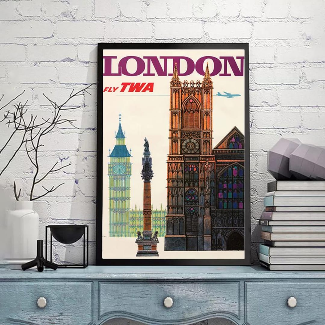 London-vintage Travel Poster,vintage Art Wall Print,home Office Decor ...