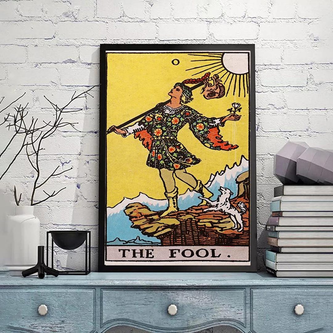 The Fool - Tarot-vintage Art Wall Print,home Office Decor,original ...