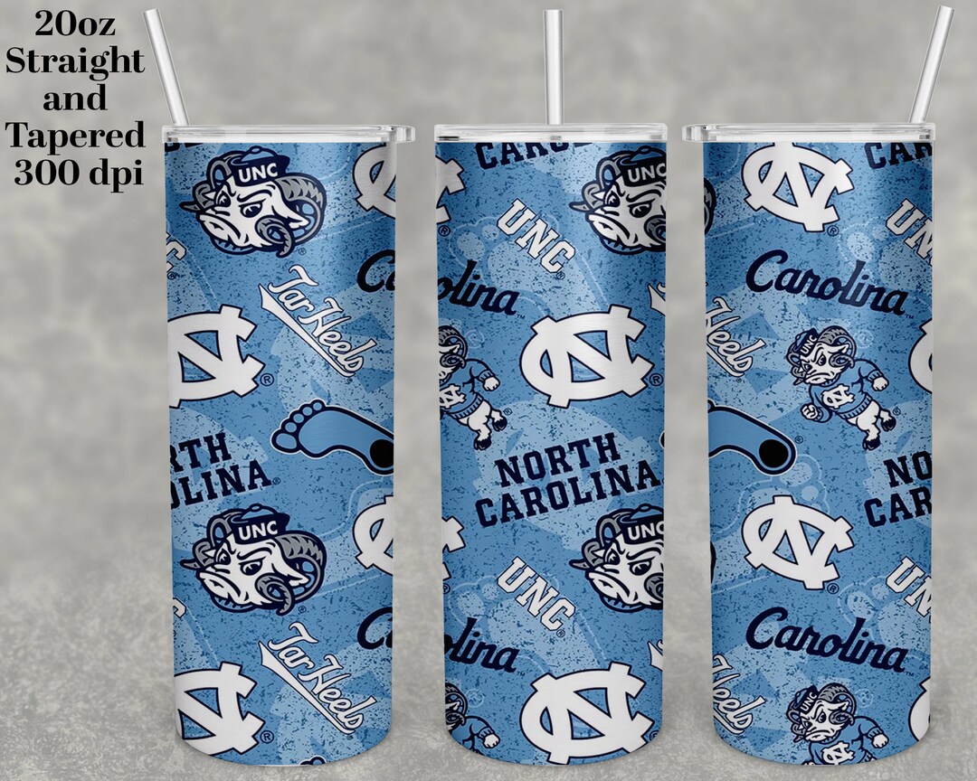 Unc Carolina Tarheels Tumbler 20 Oz Skinny Stitch Tumbler Sublimation ...