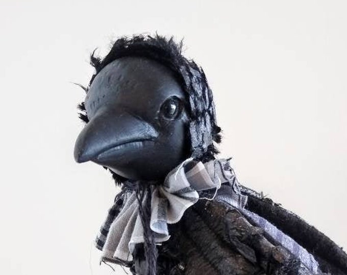 Crow Art Doll 8" Tall Companion for My Line of Mini Dolls Bird Seasonal ...