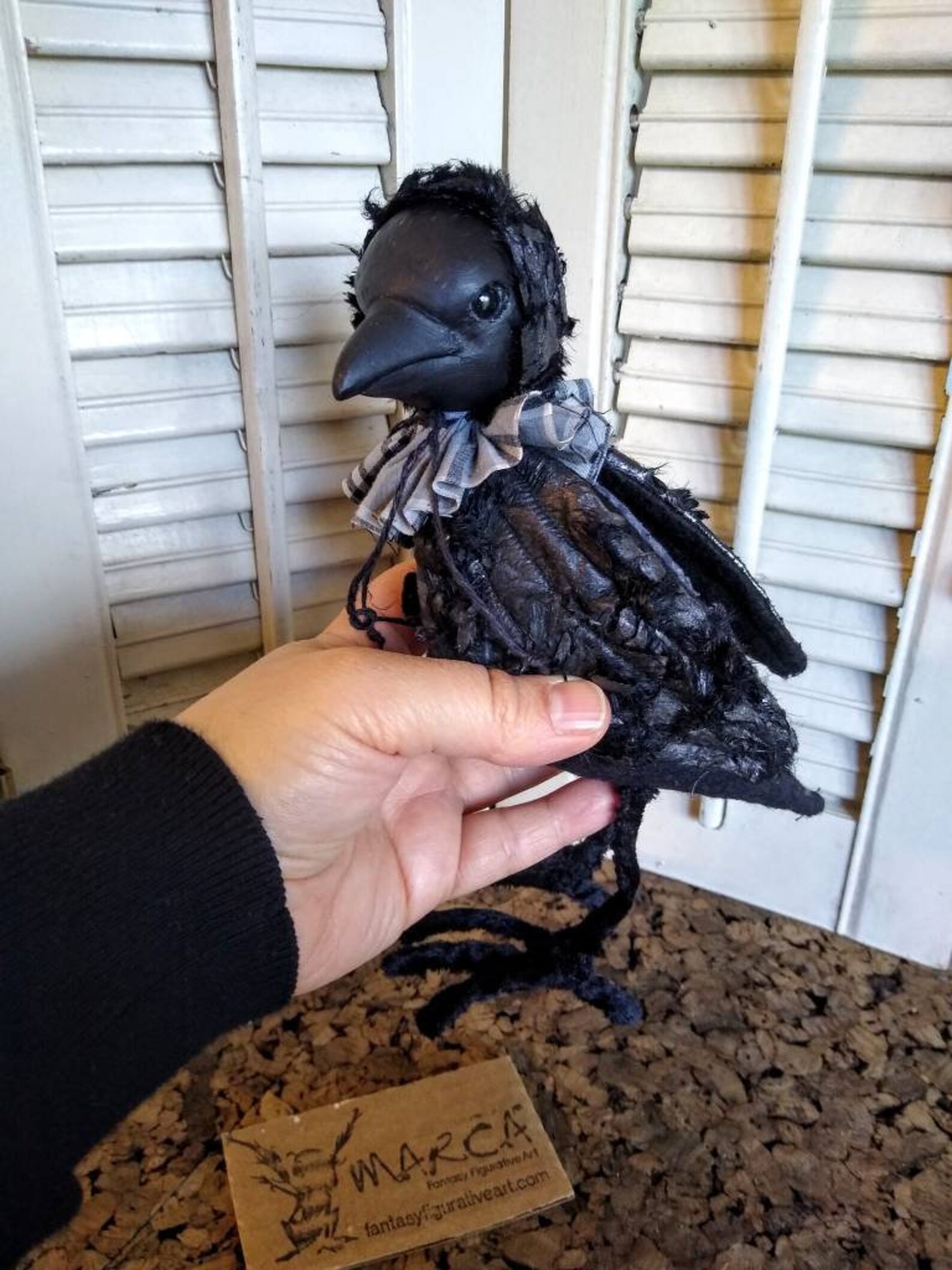 Crow Art Doll 8" Tall Companion for My Line of Mini Dolls Bird Seasonal ...