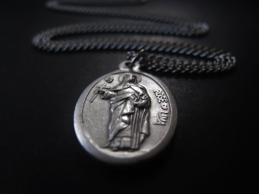 Saint Rose of Lima Pendant Necklace Religious Jewelry Silver Spiritual ...