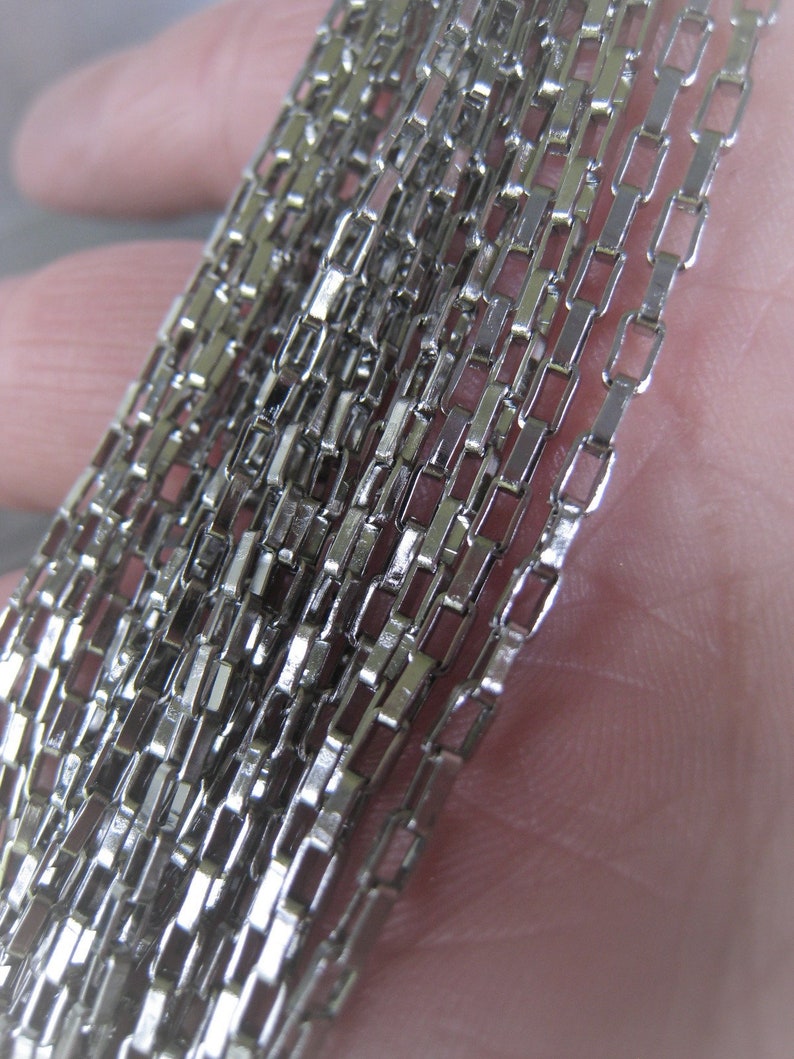 Stainless Steel Rectangle Rolo Chain Unisex Mens Womens Childrens Chain ...